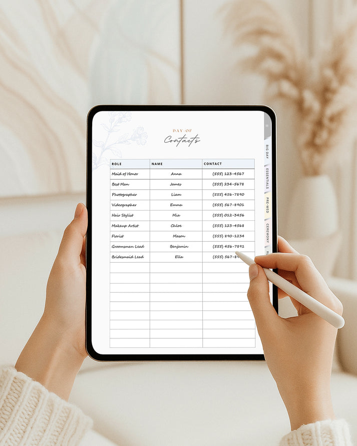 Digital Wedding Planner for iPad, GoodNotes, Notability & Tablets