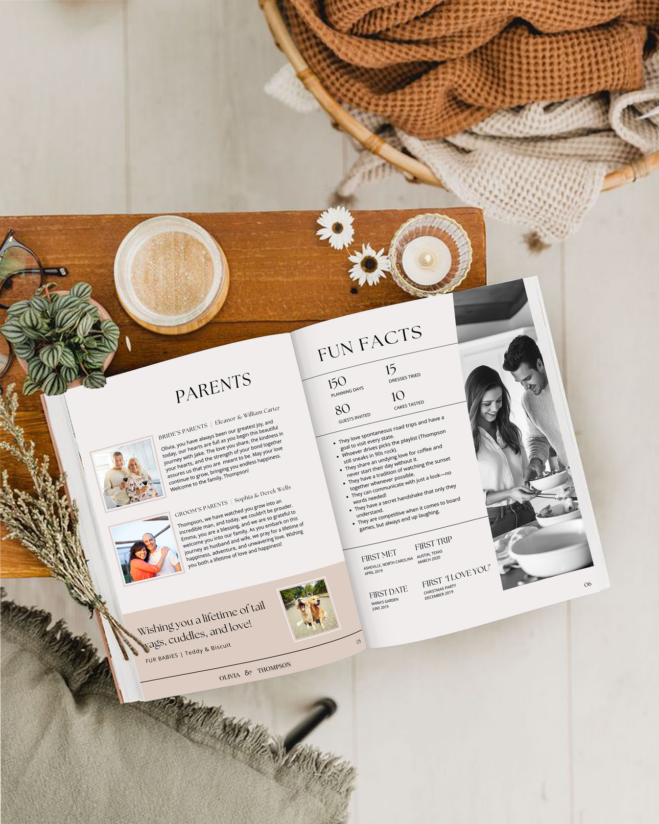 Wedding Day Program Magazine Canva Template — Modern & Editable Weddin